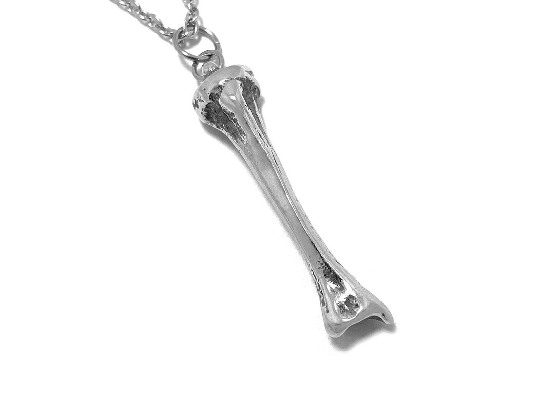 Tibia Bone Necklace, Human Anatomy Jewelry, Handmade Shinbone Pendant ...