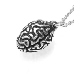 Sterling Silver Brain Necklace, Human Anatomy Jewelry - Etsy
