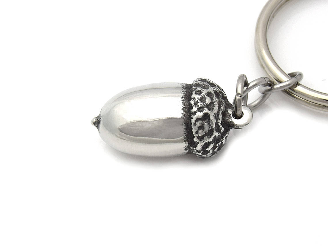 Acorn Keychain Nature Keyring Oak Key Holder in Pewter | Etsy