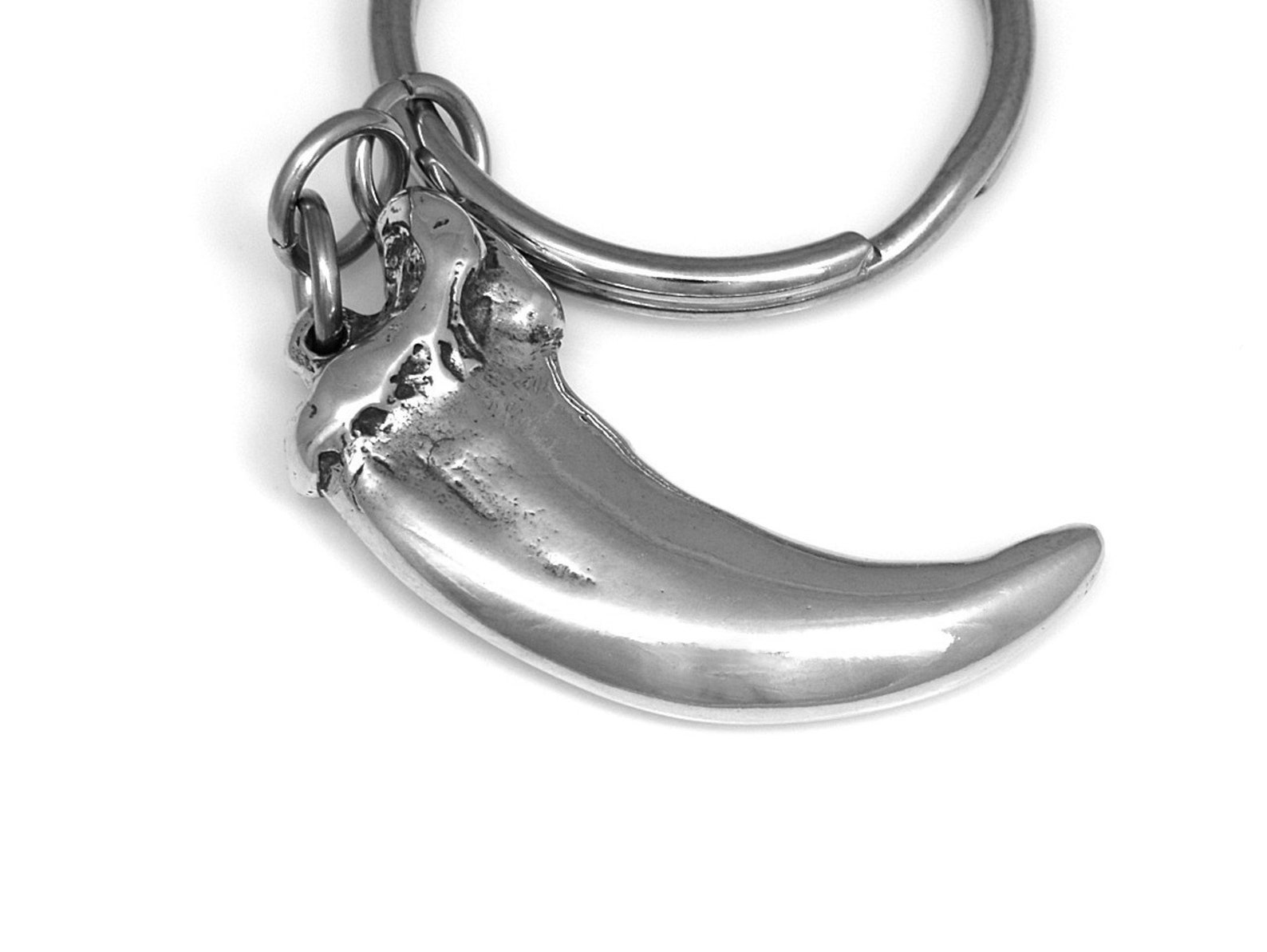 Wolf Claw Keychain Handmade in Polished Pewter, Hand Carved Design - Etsy