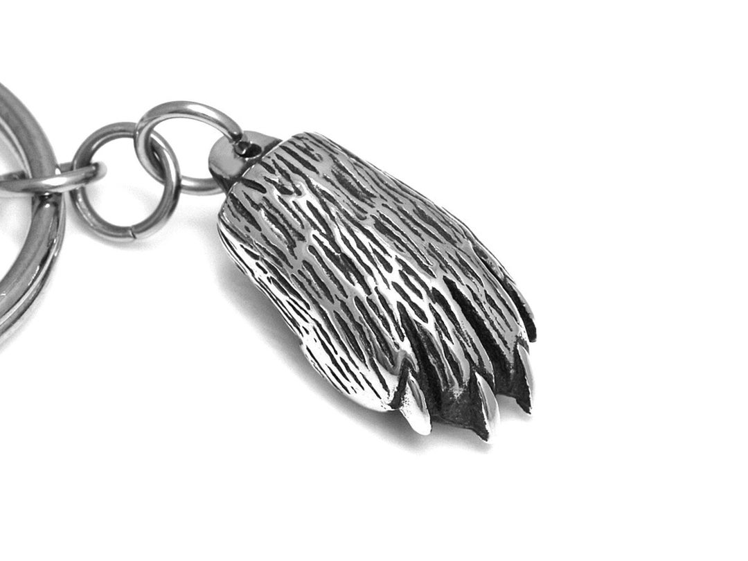 Lynx Paw Keychain Animal Foot Keyring in Pewter - Etsy