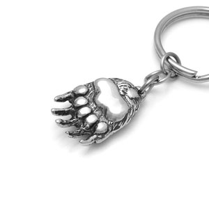 Handmade Grizzly Paw Keychain, Bear Claw Charm Key Ring in Pewter - Etsy