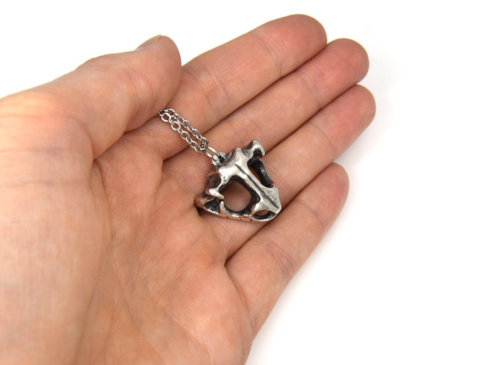 Frog Skull Necklace Amphibia Head Jewelry in Pewter | Etsy