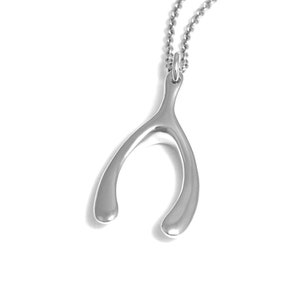 Sterling Silver Wishbone Necklace, Furcula Lucky Charm Jewelry - Etsy