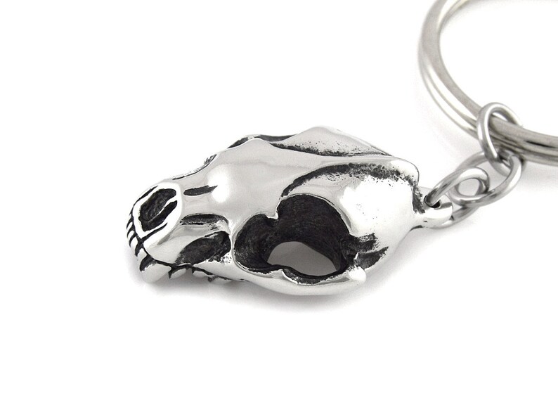 Wolverine Skull Keychain Animal Bone Keyring in Pewter - Etsy