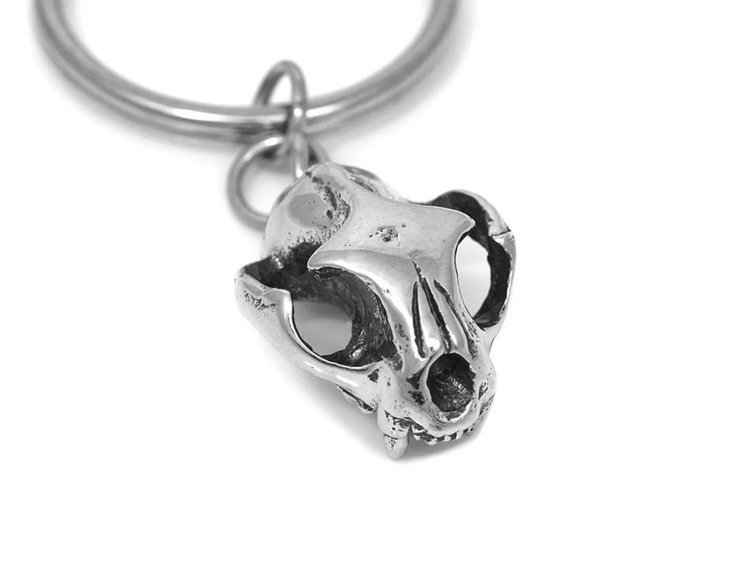 Lynx Skull Keychain Bobcat Charm Wild Cat Keyring - Etsy