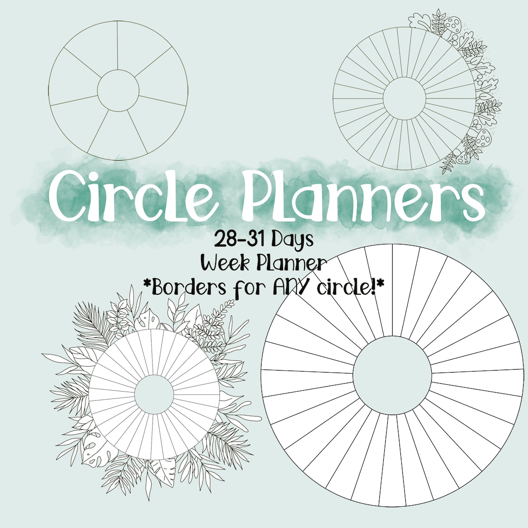 Circle Calendar Images for Bullet Journal, Bujo, Planners, Digital ...