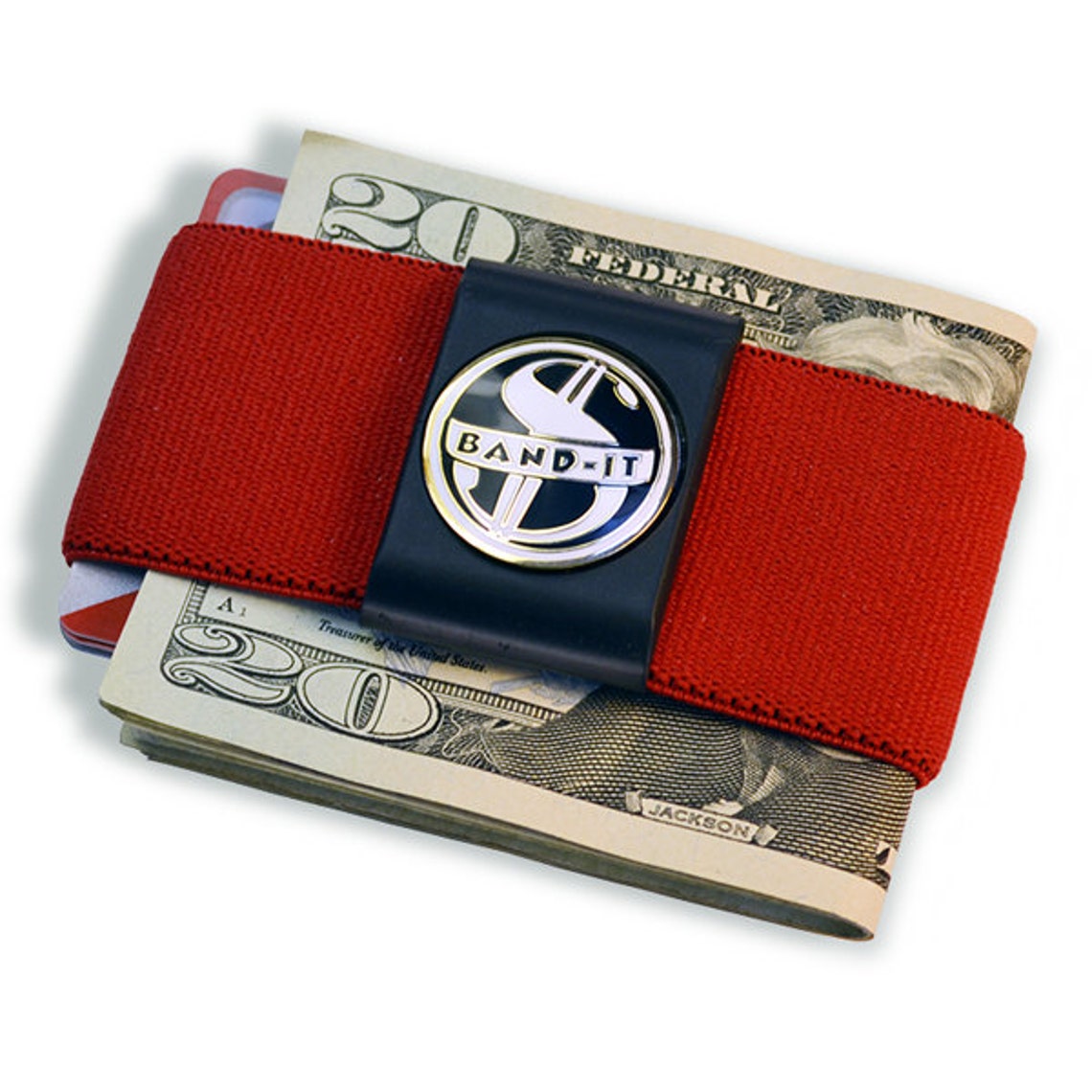 BANDIT Elastic Money Clip, Front Pocket Wallet With Center Medallion ...