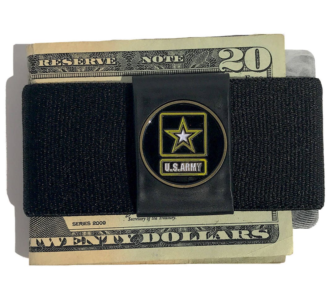 US ARMY Money Clip Wallet: Slim Elastic Front Pocket - Etsy