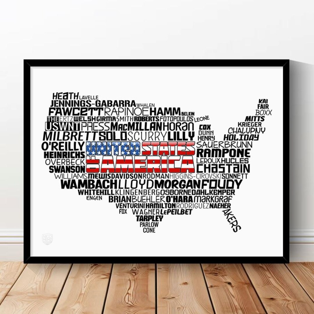 USWNT Women National Soccer Team Poster (morgan, Rapinoe, Solo, Wambach ...