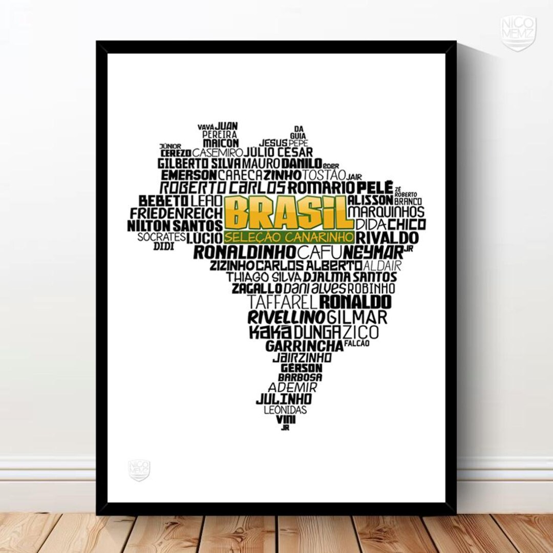Brazil National Soccer Team Poster (neymar, Ronaldinho, Kaka, Ronaldo ...