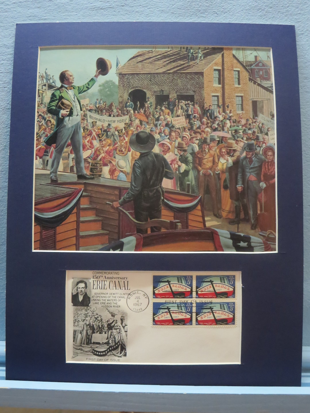 New York State Dewitt Clinton and the Opening of the Erie Canal & First ...