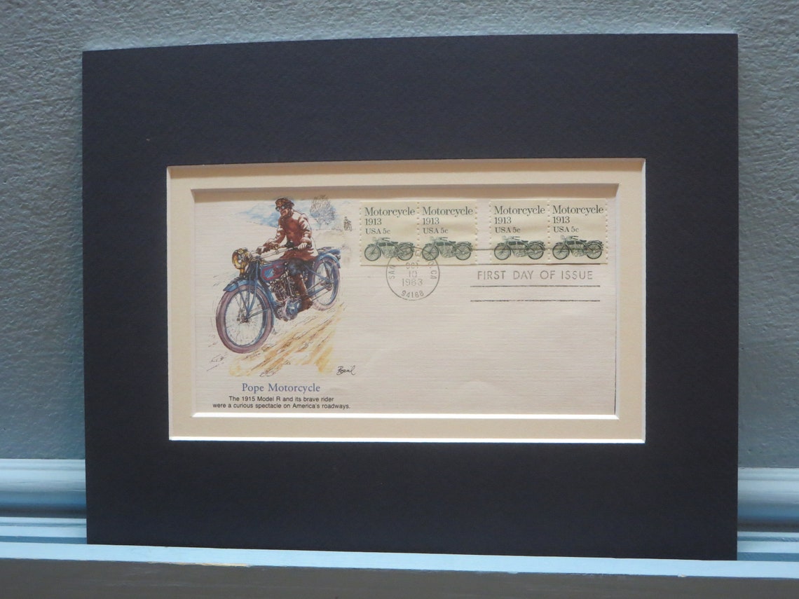 The 1913 Pope Motorcycle & First Day Cover of the of Its Own - Etsy
