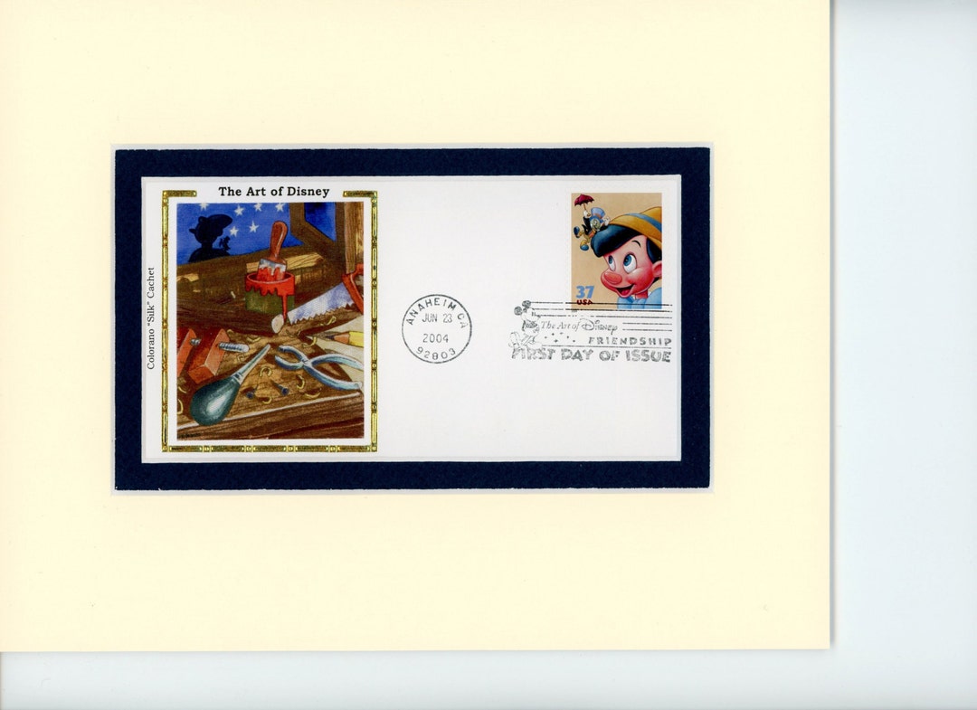 Walt Disney's "pinocchio" With Jiminy Crickett and First Day Cover of ...