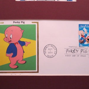Warner Brothers - Saluting Porky Pig & First Day Cover of His Own Stamp ...