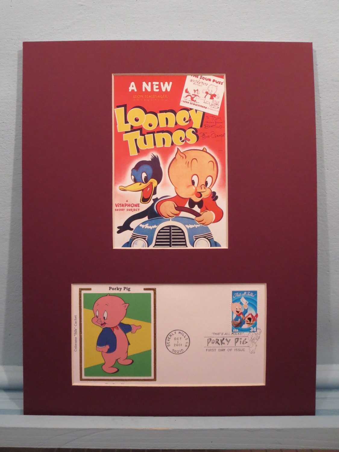 Warner Brothers - Saluting Porky Pig & First Day Cover of His Own Stamp ...