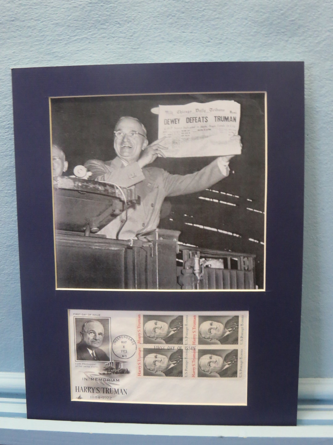 Harry Truman Beats Tom Dewey in 1948 Election & First Day Cover of the ...