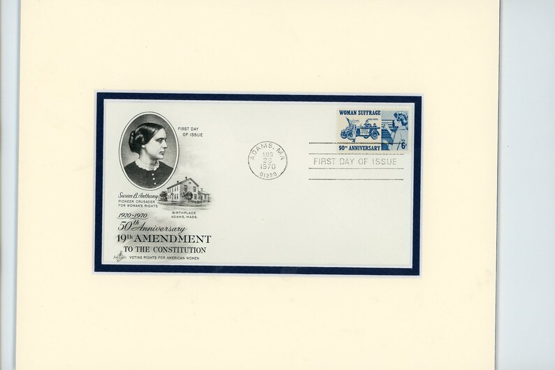 The Women's Suffrage Movement & First Day Cover of the Stamp Issued to ...