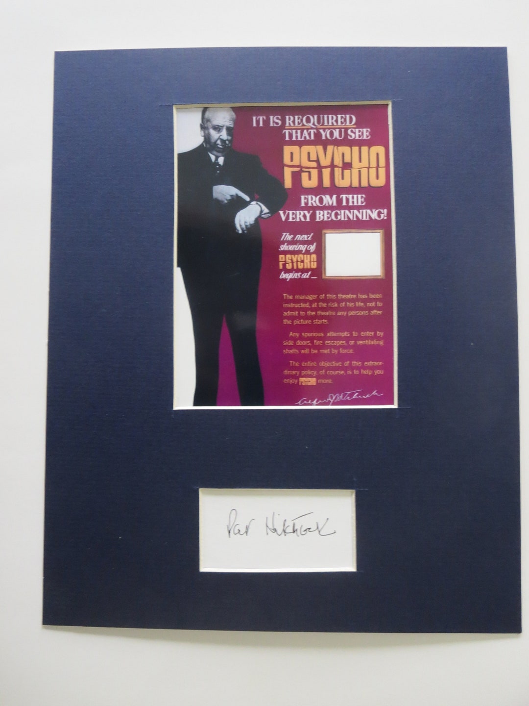 Alfred Hitchcock's "psycho" & Pat Hitchcock Autograph as Caroline - Etsy