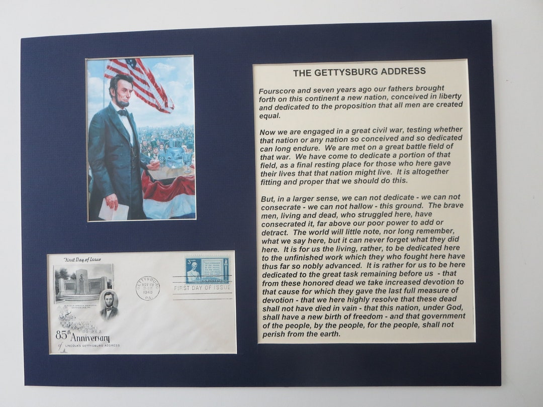 The Gettysburg Address Delivered by Abraham Lincoln and First Day Cover ...