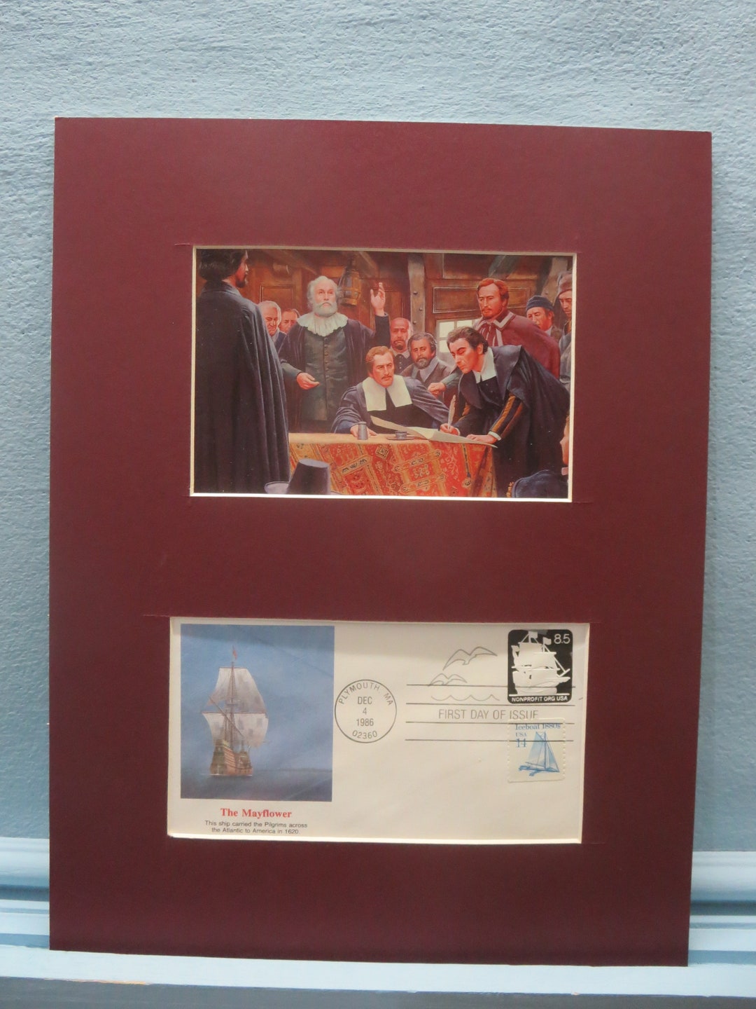 The Pilgrims Sign the Mayflower Compact & First Day Cover of the ...
