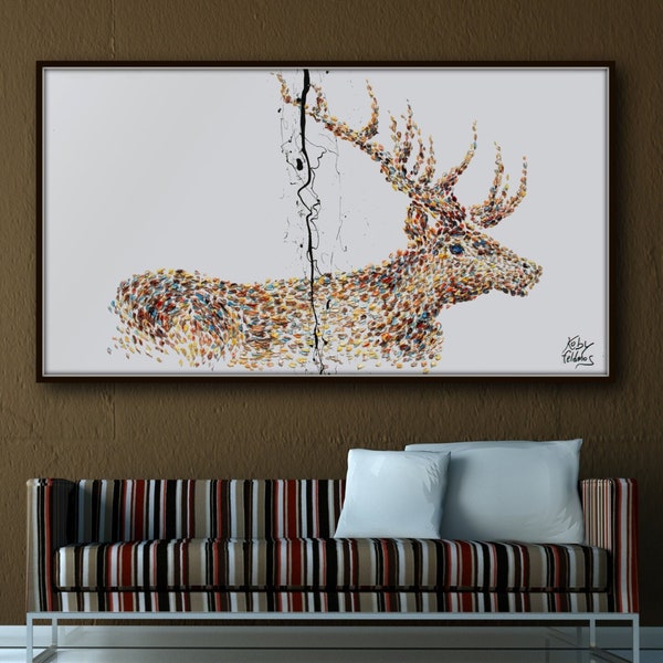 Stag Painting - Etsy