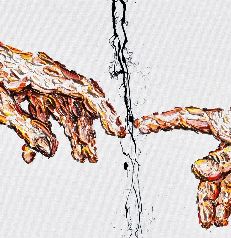 Michelangelo 40" - the Creation of Adam Original Oil Painting of the ...