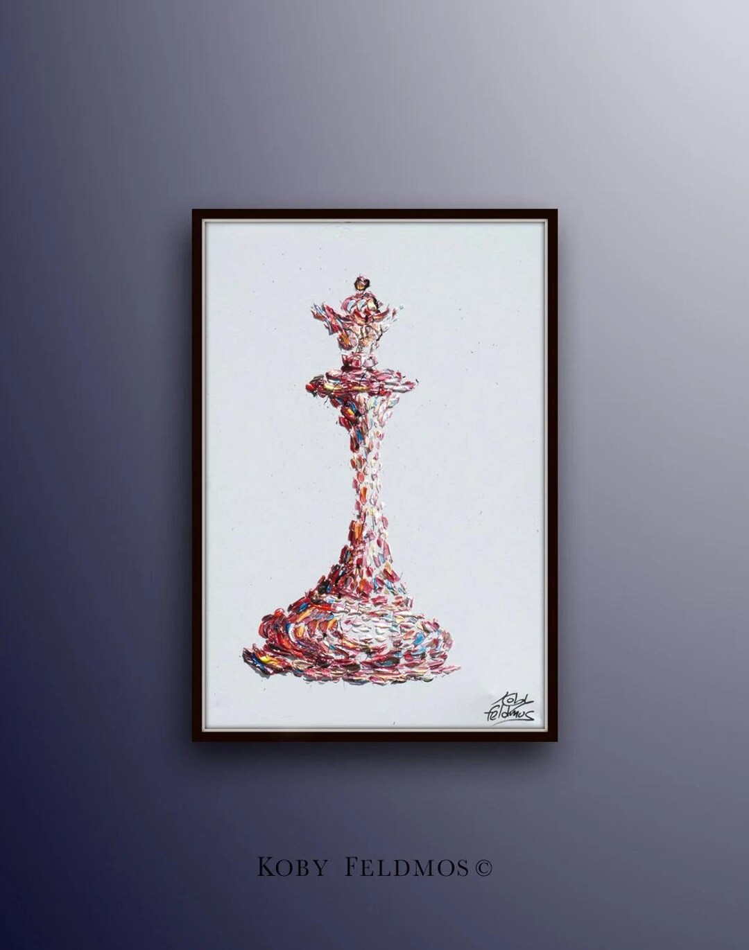 Checkmate Queen 30" Painting Chess, Original Oil Painting on Canvas ...