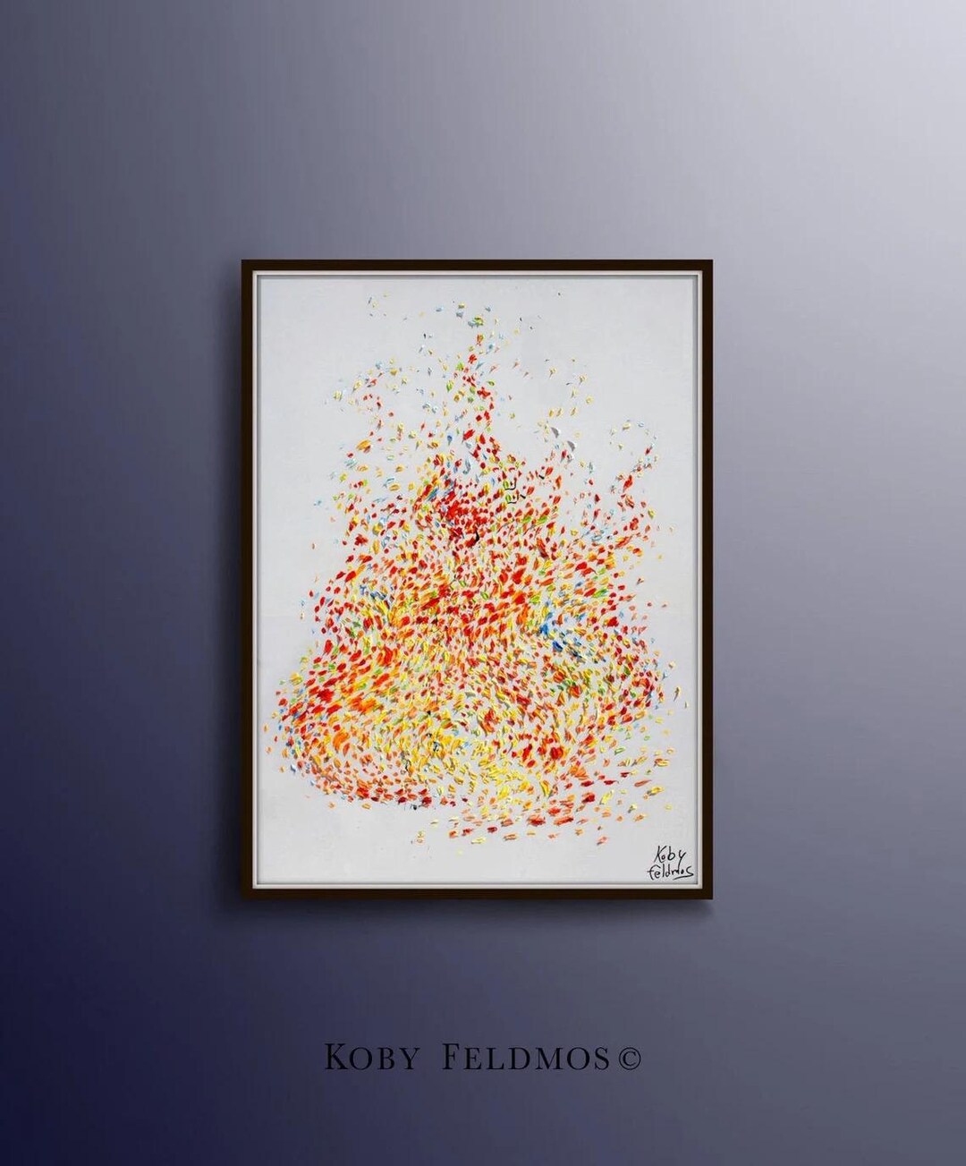 Painting 40" Beautiful Fire Painting Abstract Painting Modern Art ...