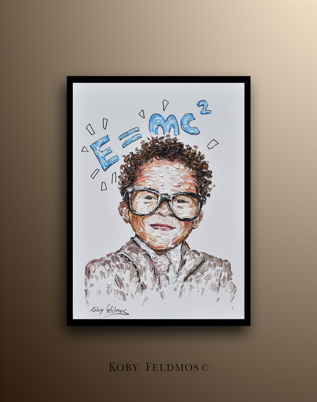 Abstract Boy Portrait 30 Original Oil Painting by Koby Feldmos - Etsy