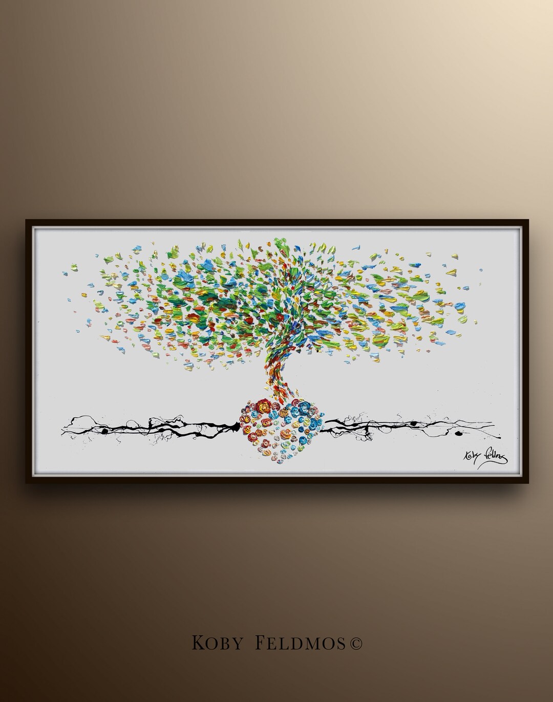 Tree of Love 55" Super Unique Tree Painting. Symbolizes a Relationship ...
