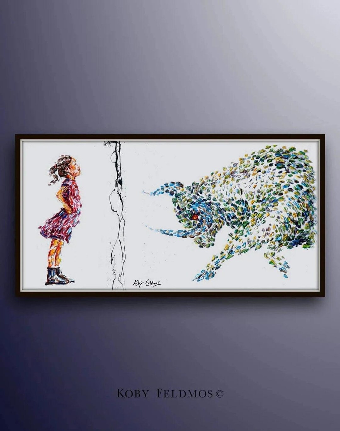 Office Painting 60" Brave Girl , Office Art, Oil Painting on Canvas ...