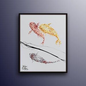 Painting 30" Koi Fish for Luck - Feng Shui Painting, Modern Style ...