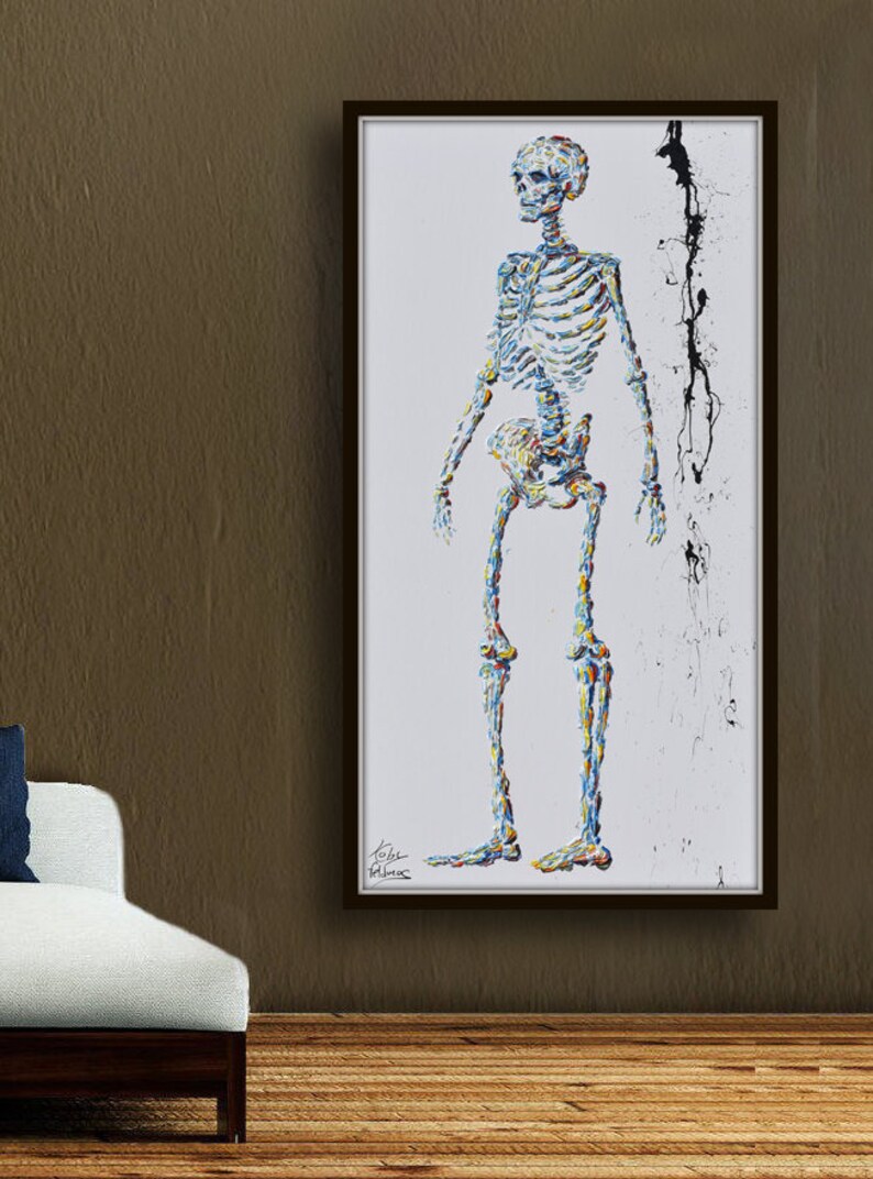 Skeleton 55 Original Artwork Oil Painting on Canvas for - Etsy