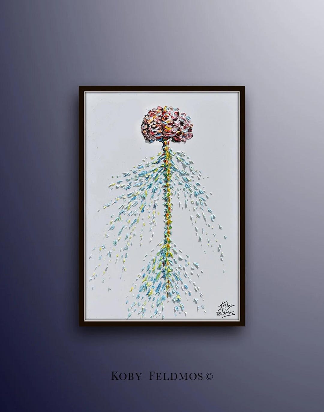 Spine 40" ART Vertebrae Brain Nerves With Nerve System Oil Painting on ...