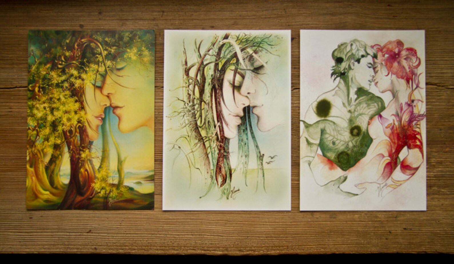 A5 Print Love Angels Flower Leaf Watercolour Magic Woman Man | Etsy