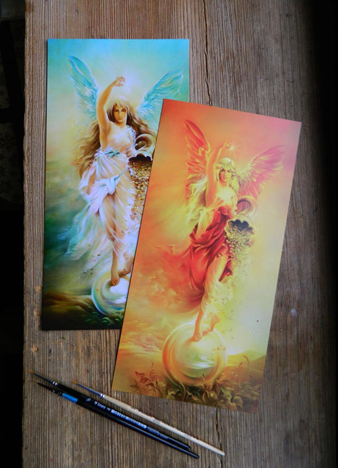 Art Print Fortune Angel Goddess Abundance Wealth Balance Riches Horn ...