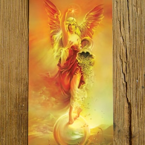 Art Print Fortune Angel Goddess Abundance Wealth Balance Riches Horn ...