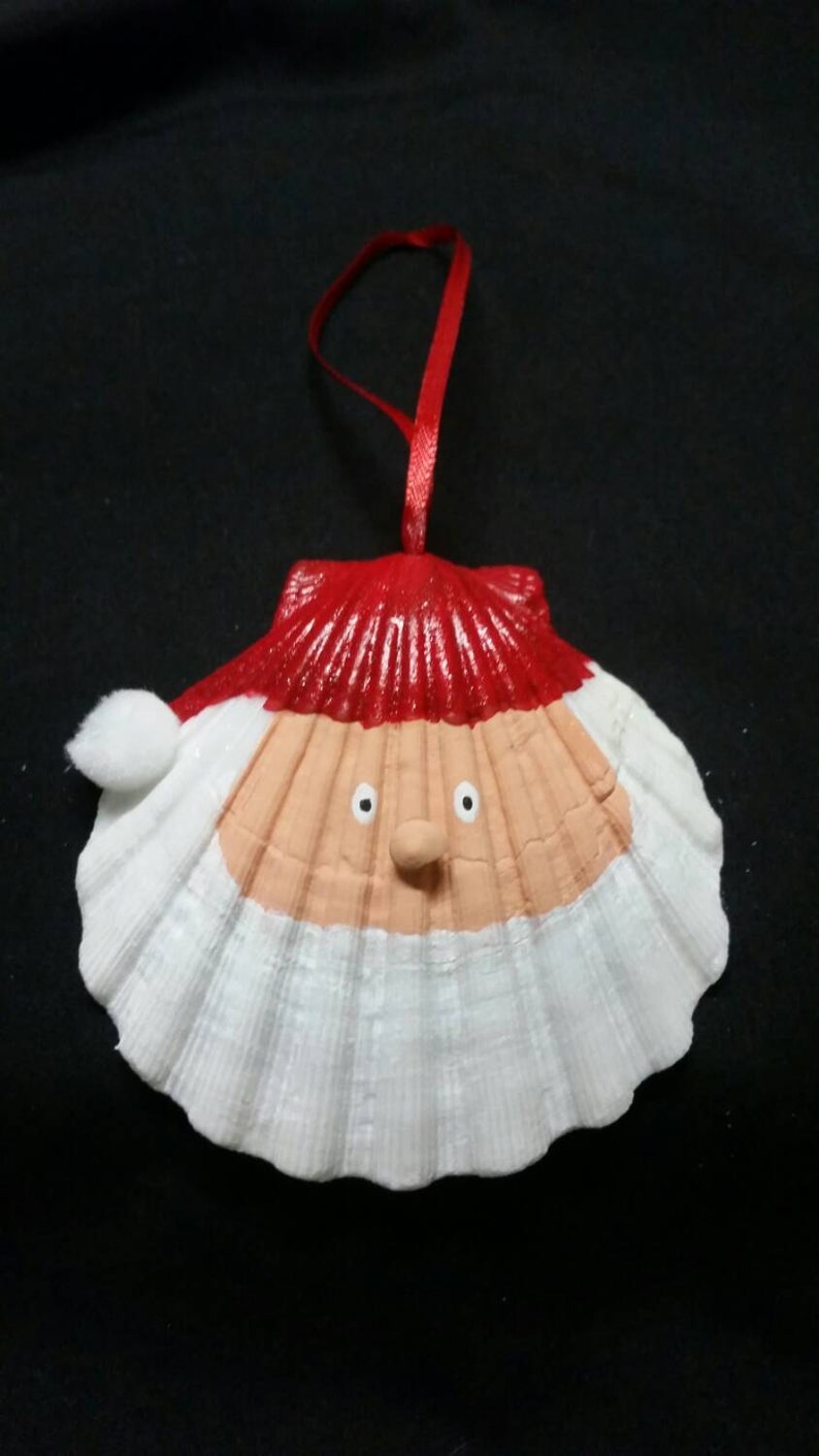 A Santa Claus Seashell Ornament - Etsy