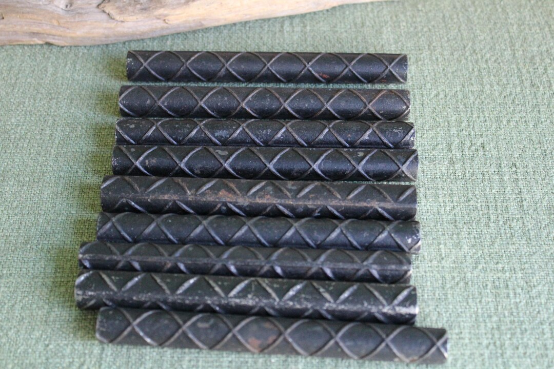 Rebar Set of Nine (9) Short Rebar Bars J&L Stamped Industrial Salvage ...