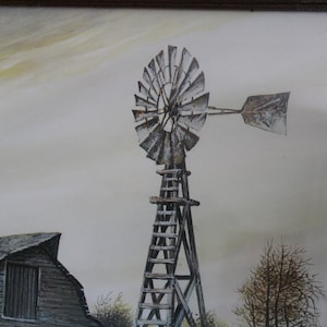 Farm Print Ruane Manning Framed Print Barn and Windmill 1982 Vintage ...