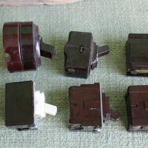 Bakelite Switches Six (6) Early Light Switches Leviton Paulding Despard ...