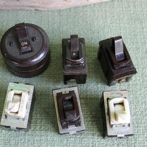 Bakelite Switches Six (6) Early Light Switches Leviton Paulding Despard ...