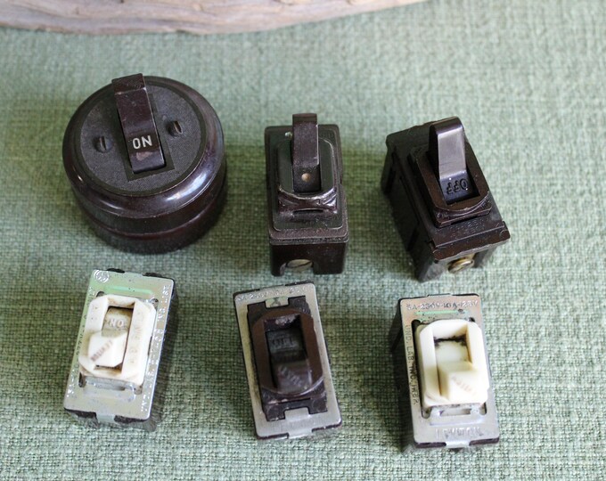 Bakelite Switches Six (6) Early Light Switches Leviton Paulding Despard ...