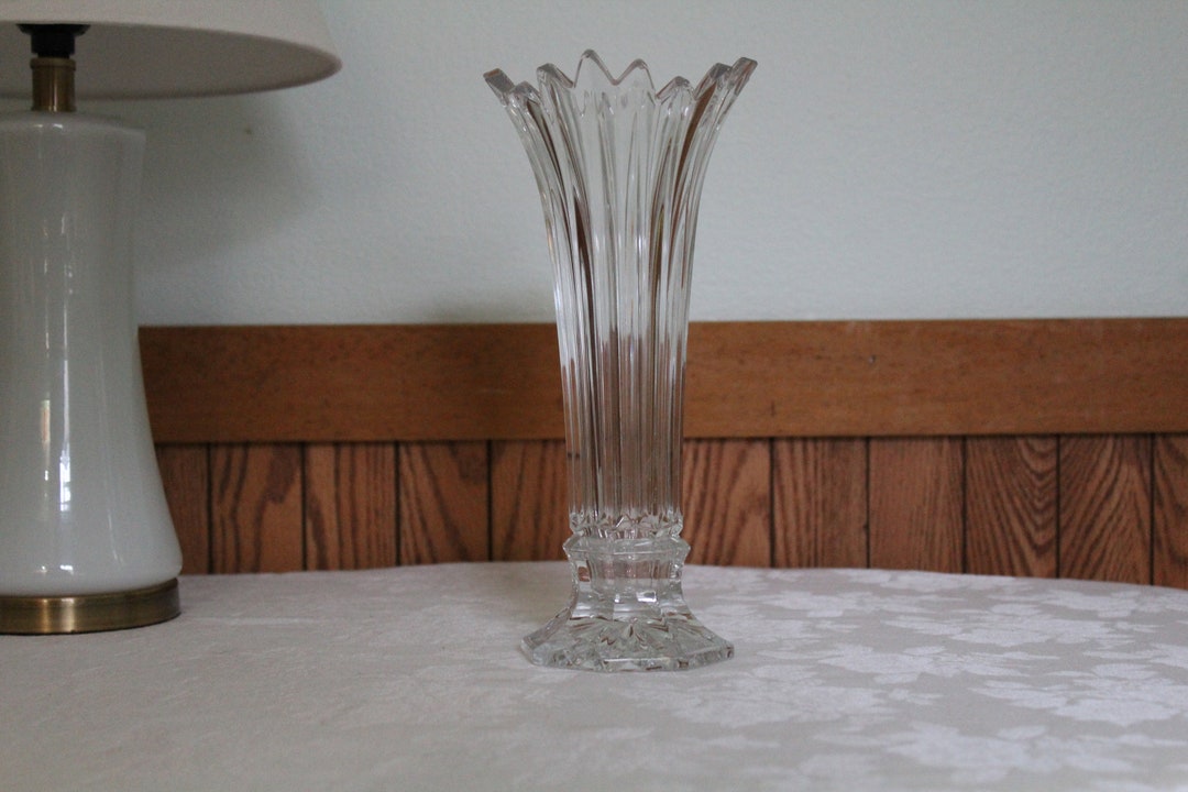 Flared Crystal Vase Vintage Floristware and Home Decor - Etsy