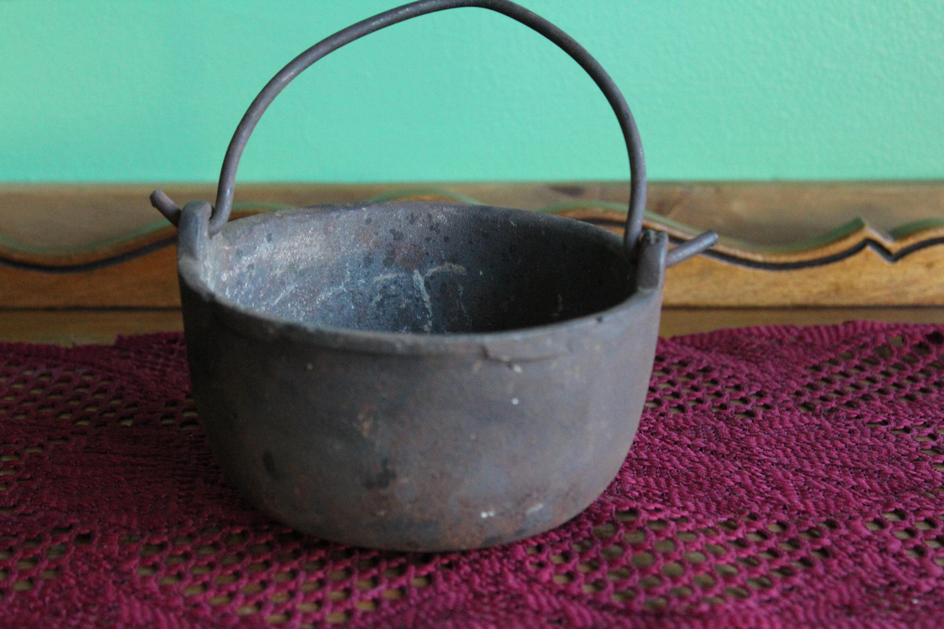 Cast Iron Melting Cauldron Rustic Industrial Salvage Farmhouse Décor ...