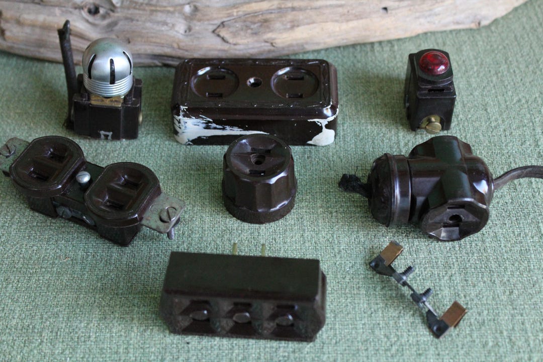 Bakelite Electrical Components Set of Seven (7) Vintage Industrial ...