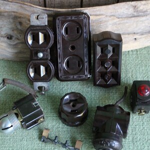 Bakelite Electrical Components Set of Seven (7) Vintage Industrial ...