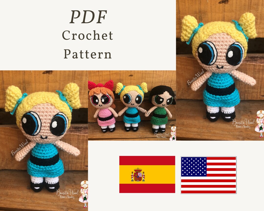 PDF Pattern Bubbles, Powerpuff Girls, Crochet Pattern, Powerpuff Girls ...