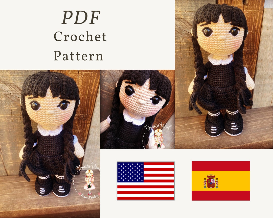 PDF Wednesday Addams Crochet Doll Pattern Amigurumi Pattern - Etsy